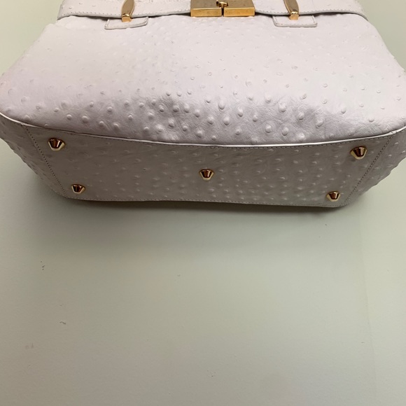 stefano bravo | Bags | Stefano Bravo White Ostrich Leather Shoulder Bag ...